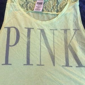 PINK Victoria's Secret | Tops | Yellow Neon Pink Crop Top | Poshmark
